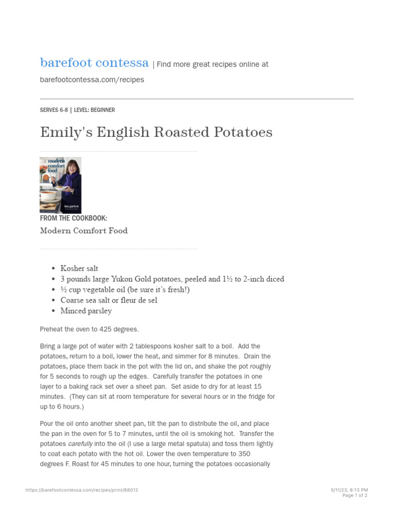 English Roasted Potatoes | PDF