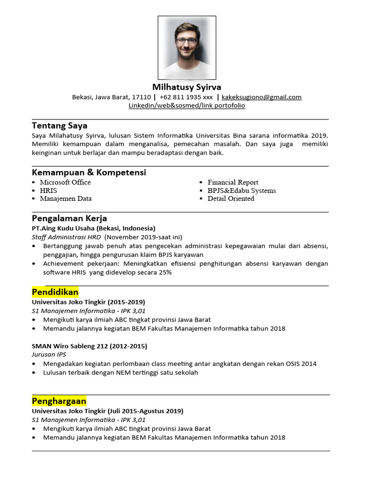 Contoh CV Fix | PDF