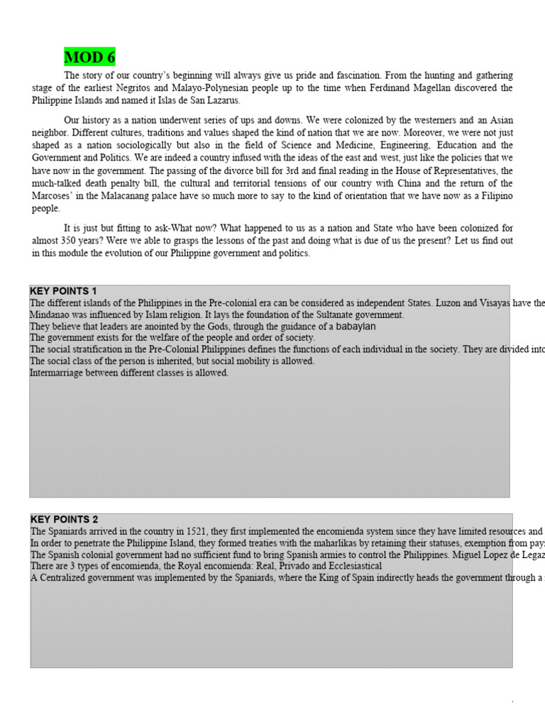 Polgov Reviewer | PDF | Philippines | Spanish Empire