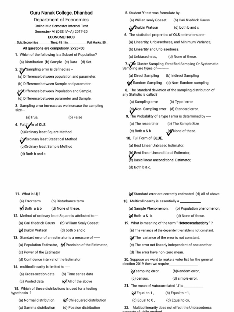 Dse IV - Group A - Answer Sheet Sem-6 | PDF