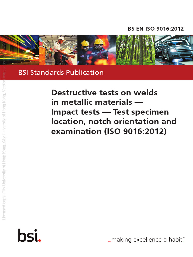 ISO 9016:2012 Impact Test Standards | PDF | International Organization ...