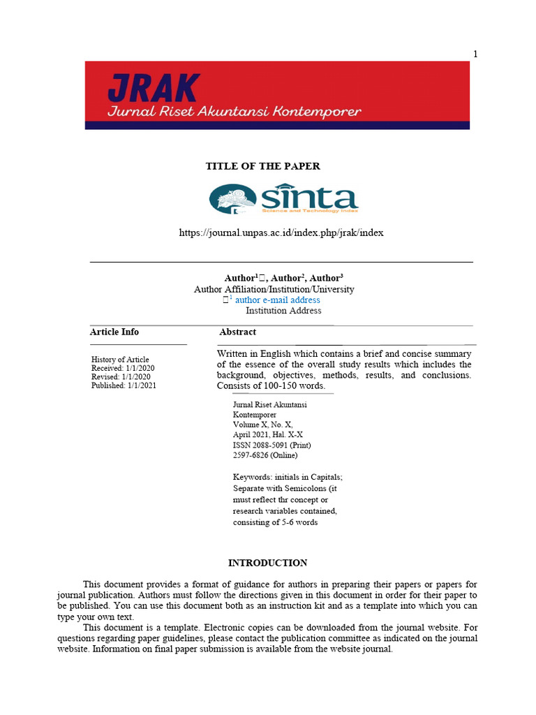 Template JRAK 2021 | PDF