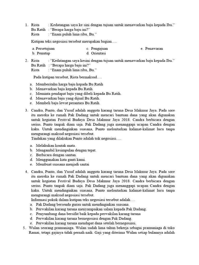 Soal Sumatif Kelas X | PDF