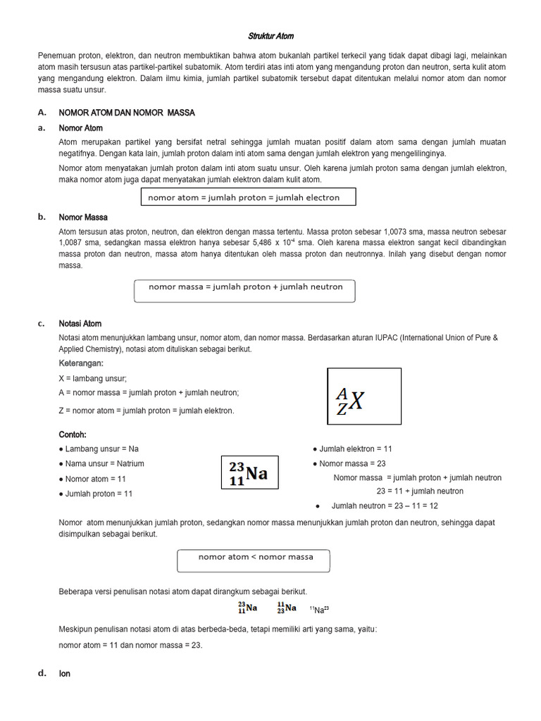 Notasi dan Struktur Atom dalam Kimia | PDF