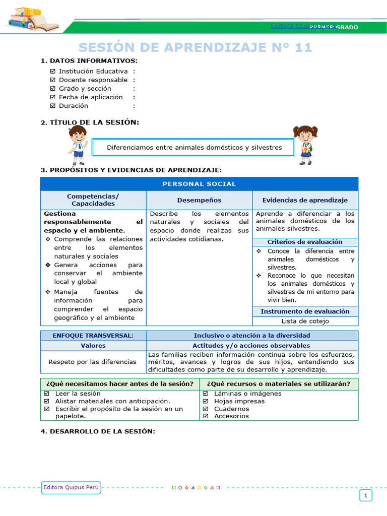 Sesiones de Aprendizaje - EDA VII Semana 2 - Editora Quipus Perú | PDF | Evaluación | Aprendizaje