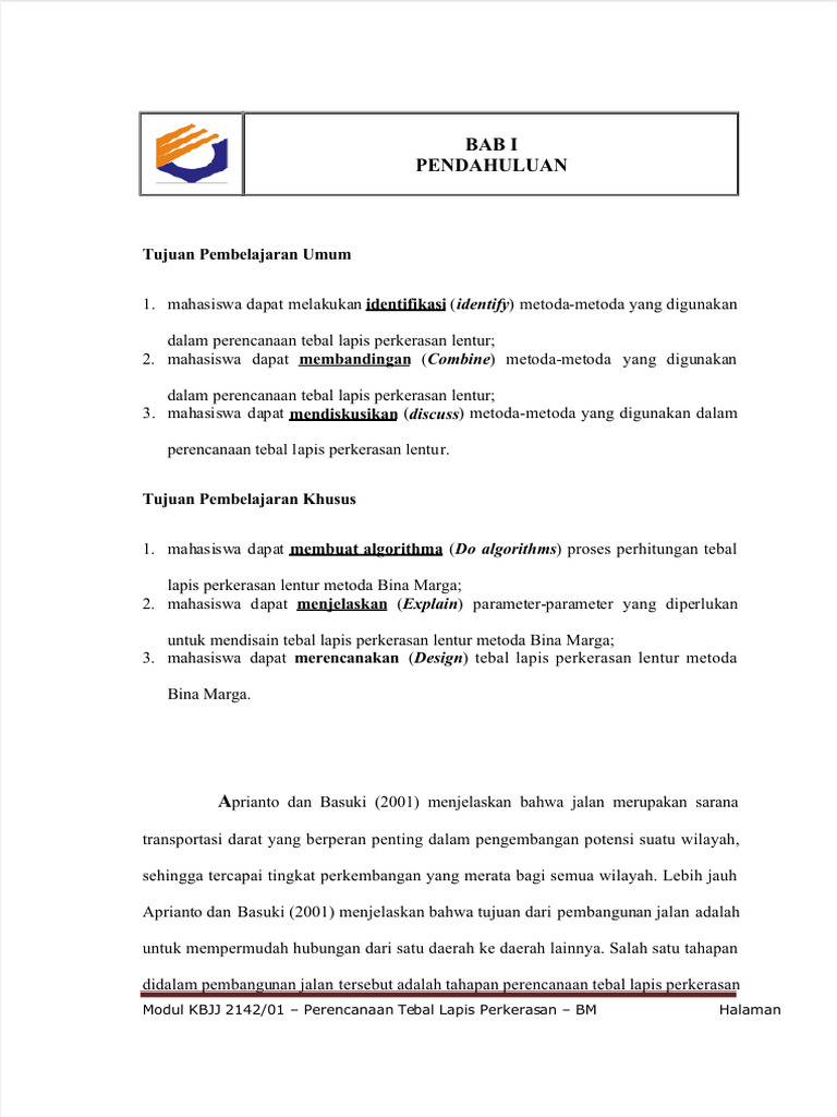 Dokumen - Tips - Bahan Ajar KBJJ Perencanaan Tebal Lapis Perkerasan Lentur Bina Marga | PDF ...