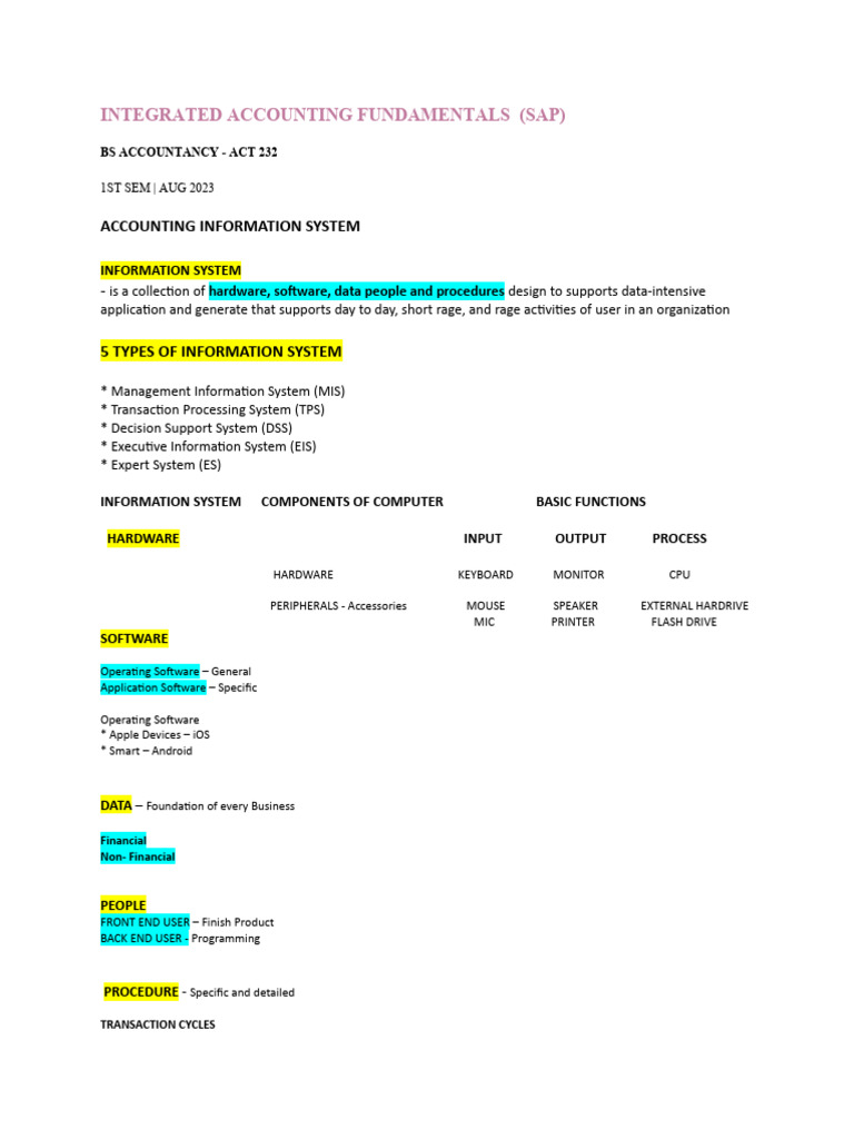 Integrated Accounting with SAP Overview | PDF