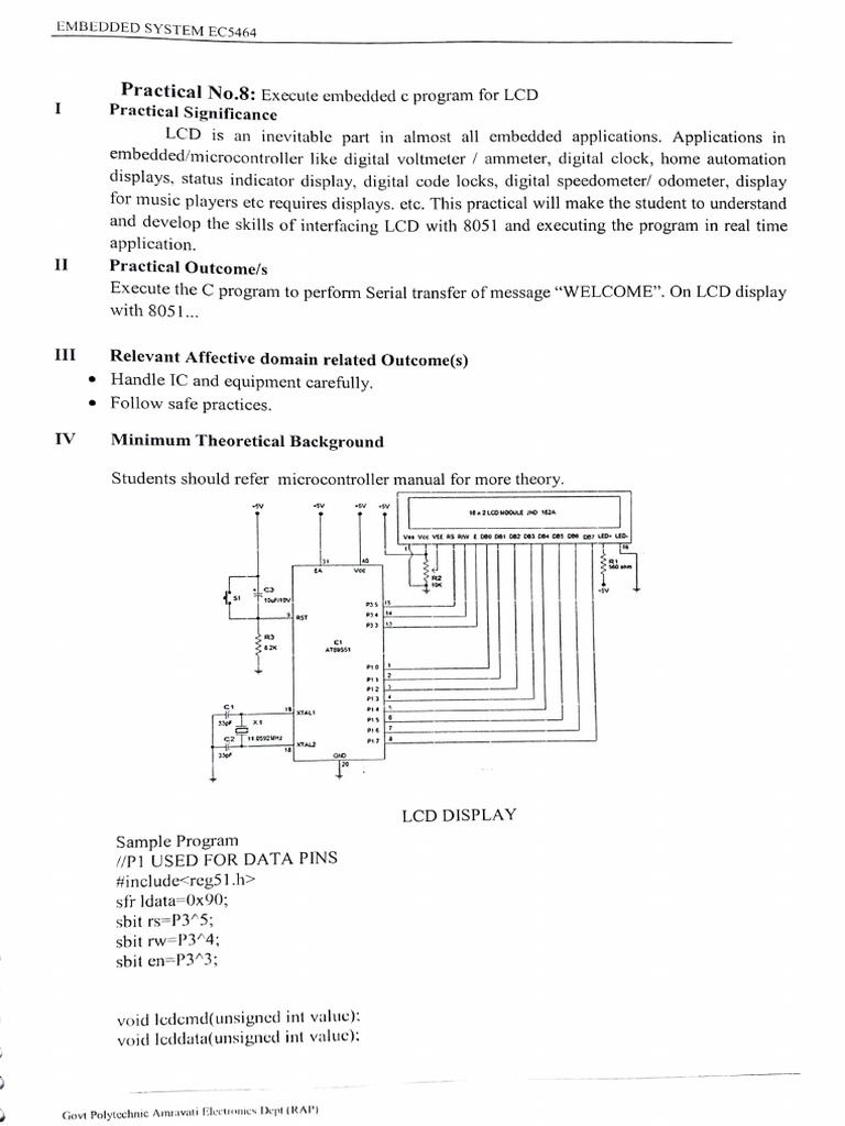 LCD interfacing with embedded C | PDF | Classes Of Computers | Computer ...