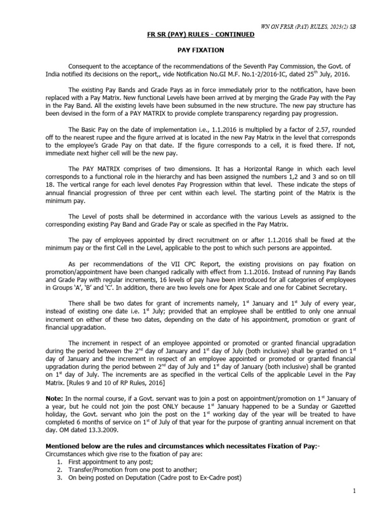 Pay Fixation Rules Post-7th CPC | PDF | Pension | Government