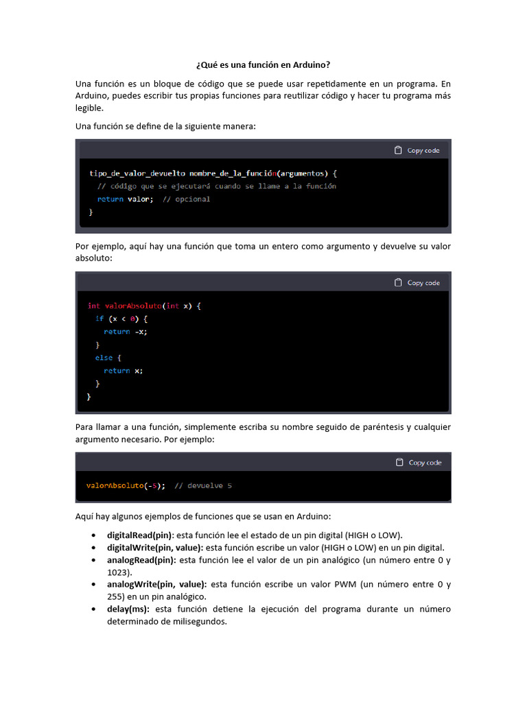 Documentacion de Arduino | PDF | Informática | Programación de computadoras Documentacion de Arduino | PDF | Informática | Programación de computadoras