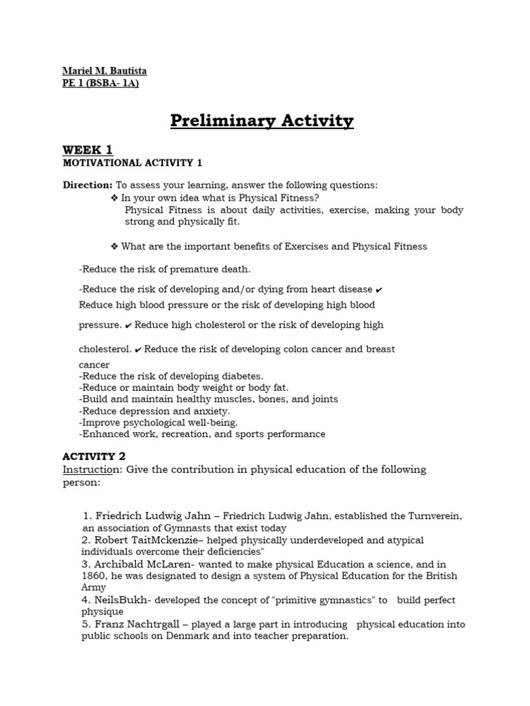 Bautista, Mariel M. Preliminary Activity | PDF