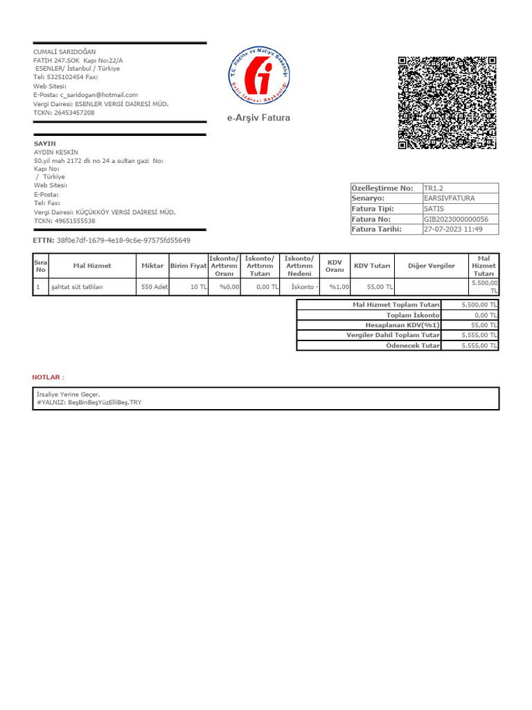 .TR AYDIN KESKIN GIB2023000000056 | PDF