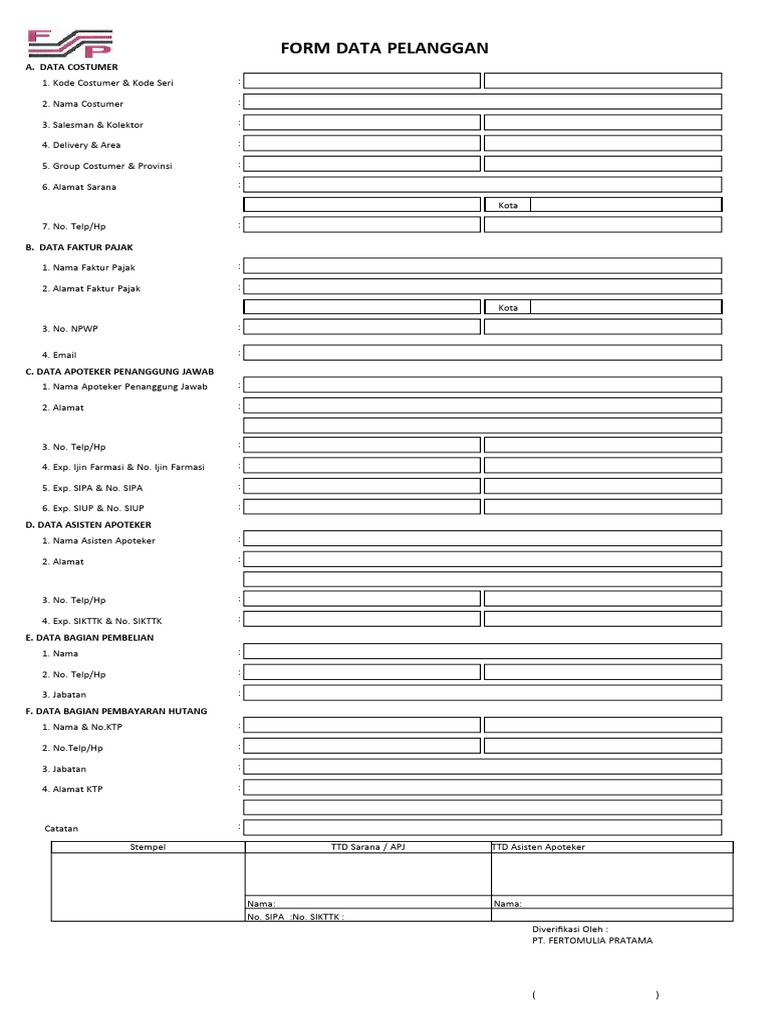 Form Data Pelanggan Baru Final 3 | PDF