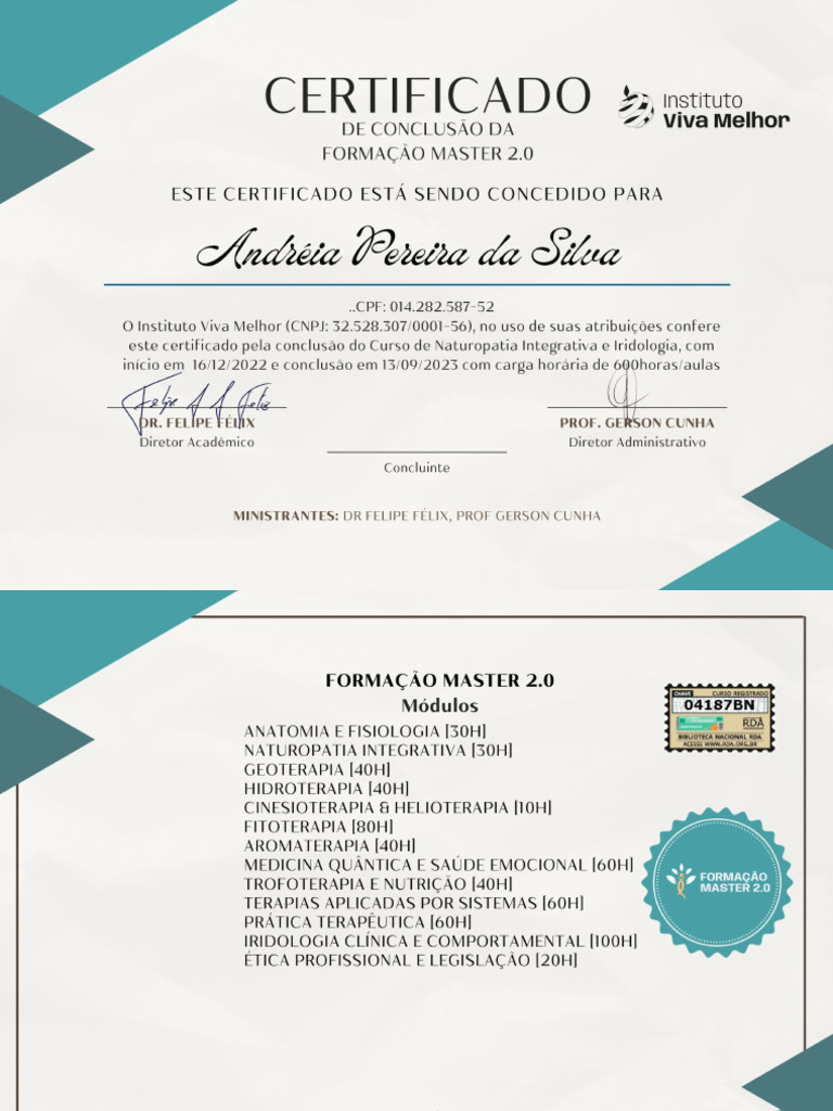 Certificado FM 2.0 (ANDRÉIA) | PDF