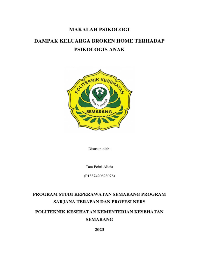 Dampak Keluarga Broken Home Terhadap Anak | PDF