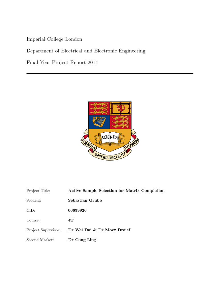 Active Sample Selection For Matrix Compl | PDF | Computers | Technology & Engineering