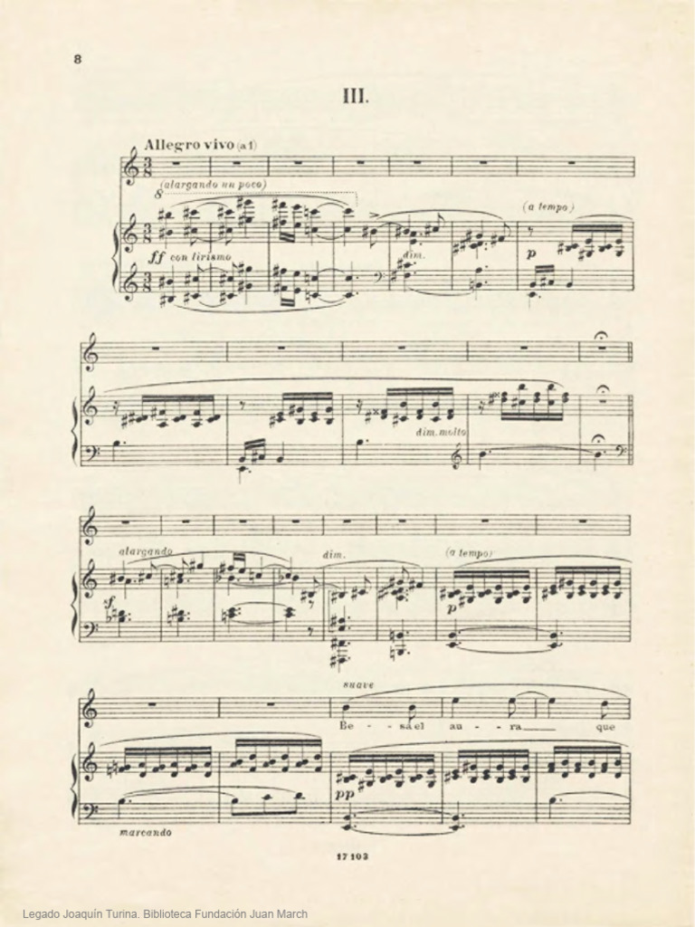 Turina, Joaqín - Besa El Aura | PDF