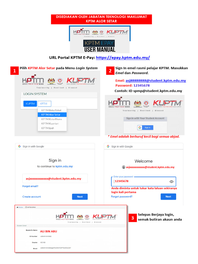 Panduan Pembayaran Epay (Pelajar Baharu) | PDF