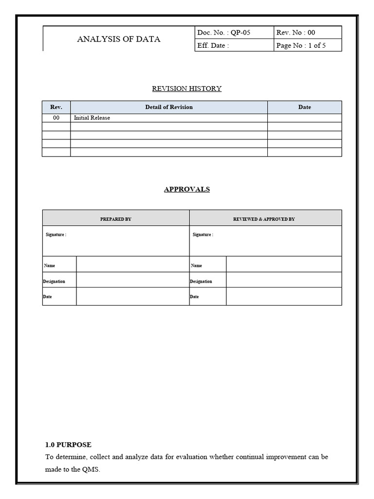 QP-05 Analysis of Data | PDF | Audit | Risk
