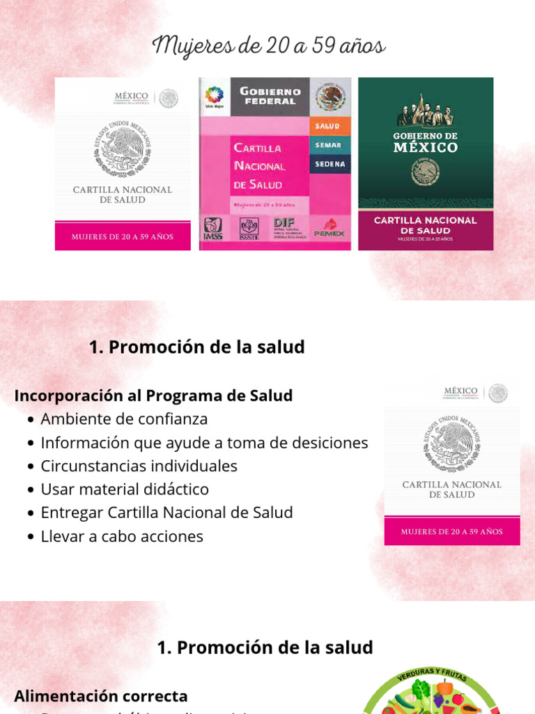 Cartilla Nacional de Salud Mujeres de 20 A 59 Años | PDF | El embarazo | Obesidad