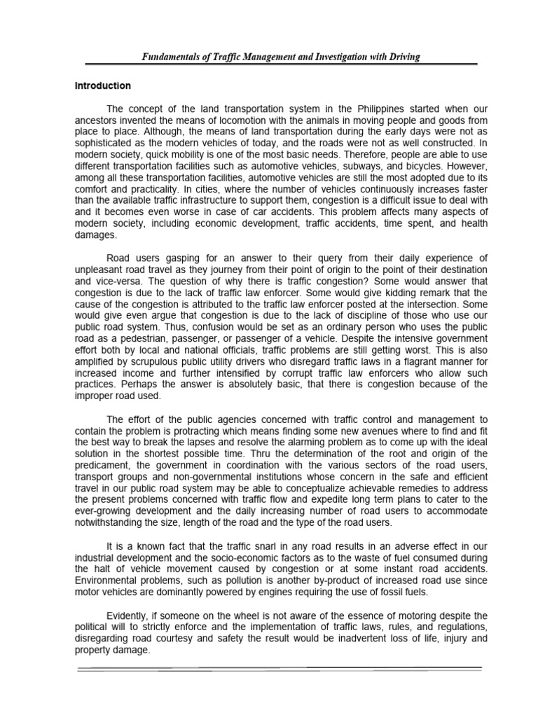 Introduction | PDF | Traffic | Transport