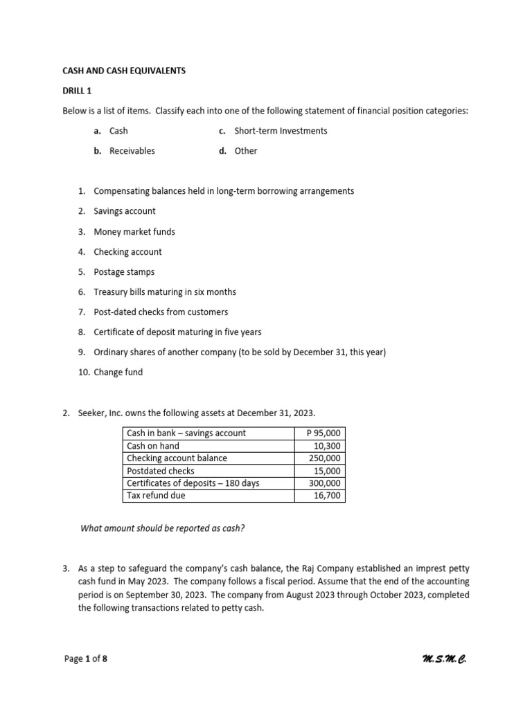 CCE Handouts | PDF | Cash | Banks