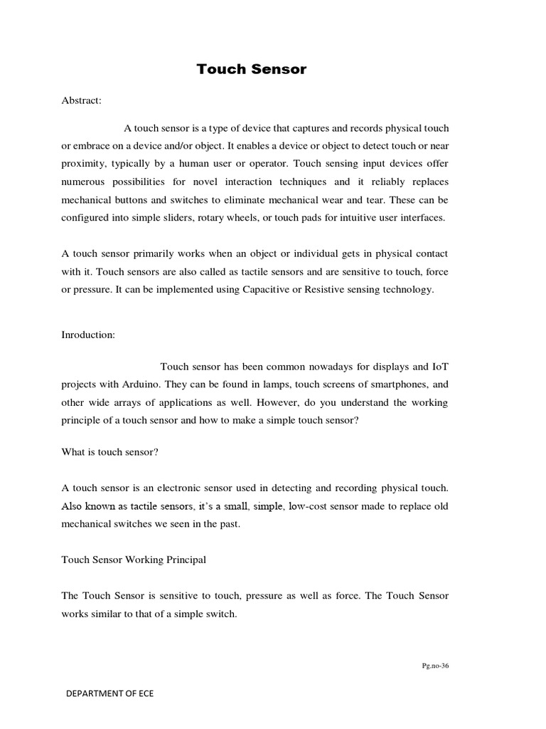 Touch Sensor 36-41 NEW | PDF | Touchscreen | Electrical Engineering