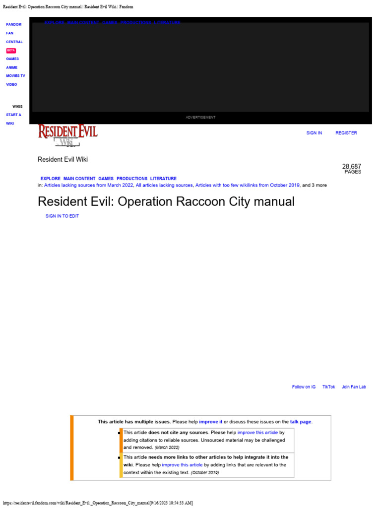 Resident Evil Operation Raccoon City Manual Resident Evil Wiki Fandom | Download Free PDF ...