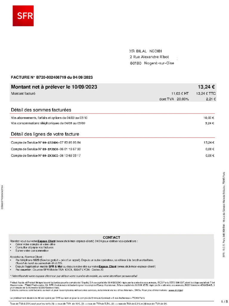Facture SFR | PDF