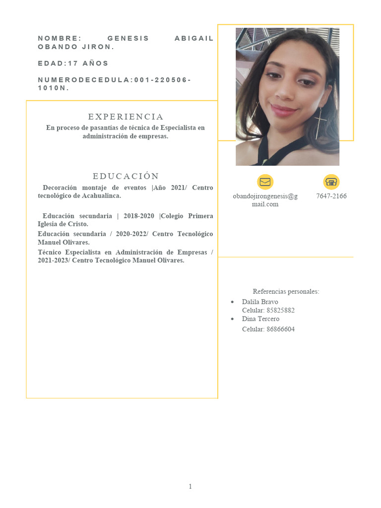 CV Genesis Obando | PDF