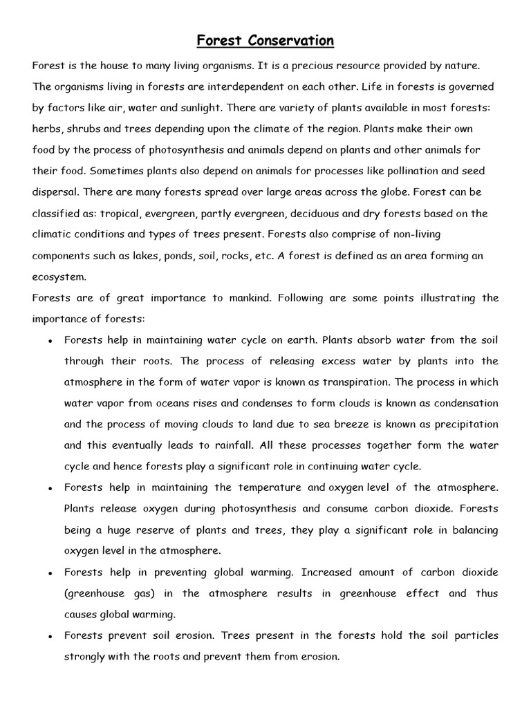 Forest Conservation | PDF | Forests | Water