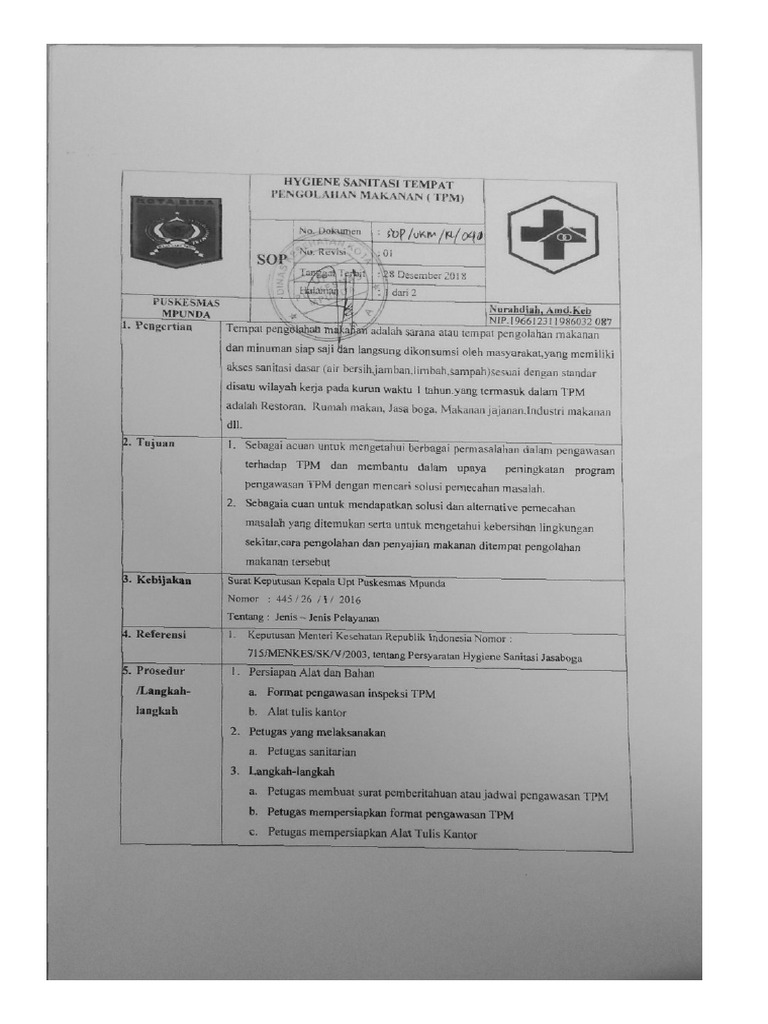 New Document Hygiene Sanitasi TPM | PDF