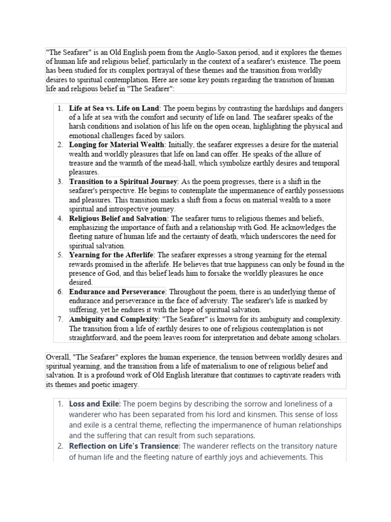 The Seafarer transition | PDF | Religious Belief And Doctrine