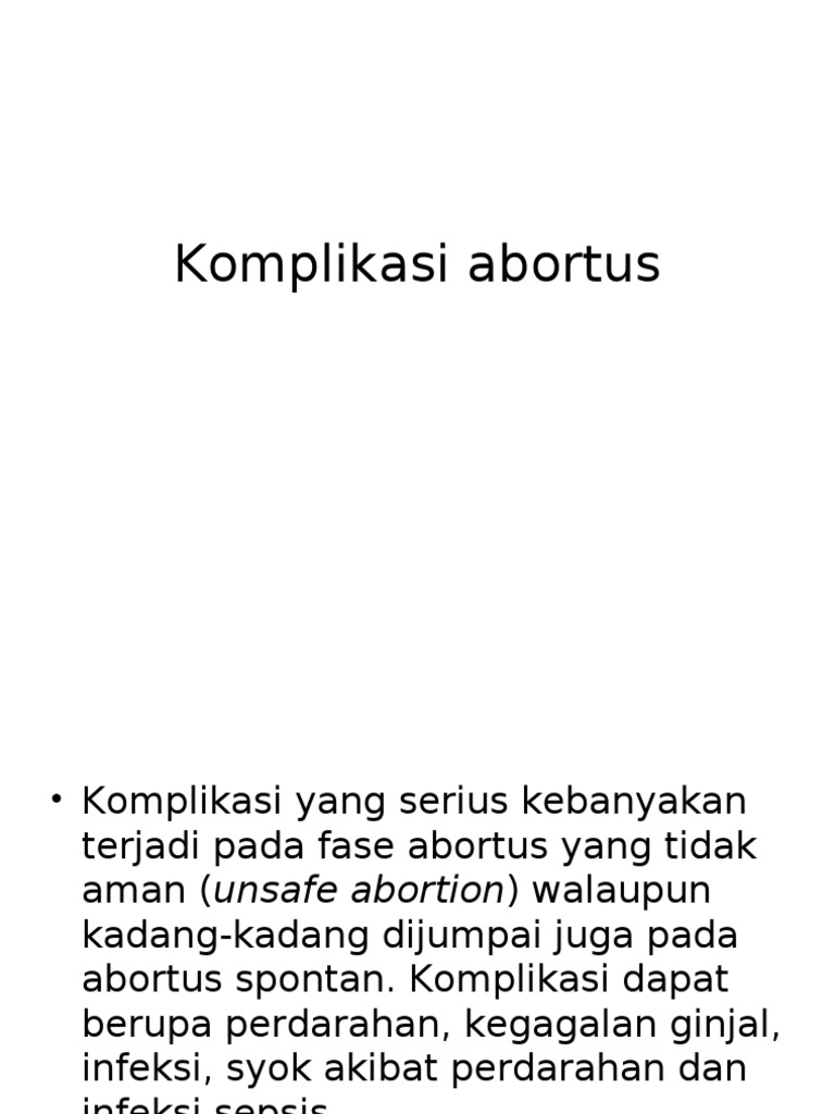 Komplikasi Abortus | PDF | Teknologi & Rekayasa