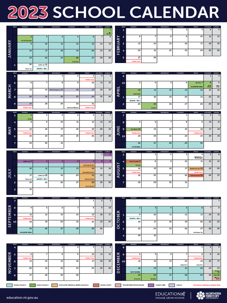 NT School Calendar 2023 Overview | PDF | Easter | Academic Term