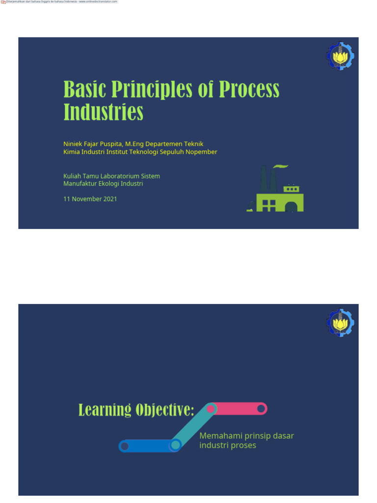 Materi 1 Process Industry Principles En Id Pdf