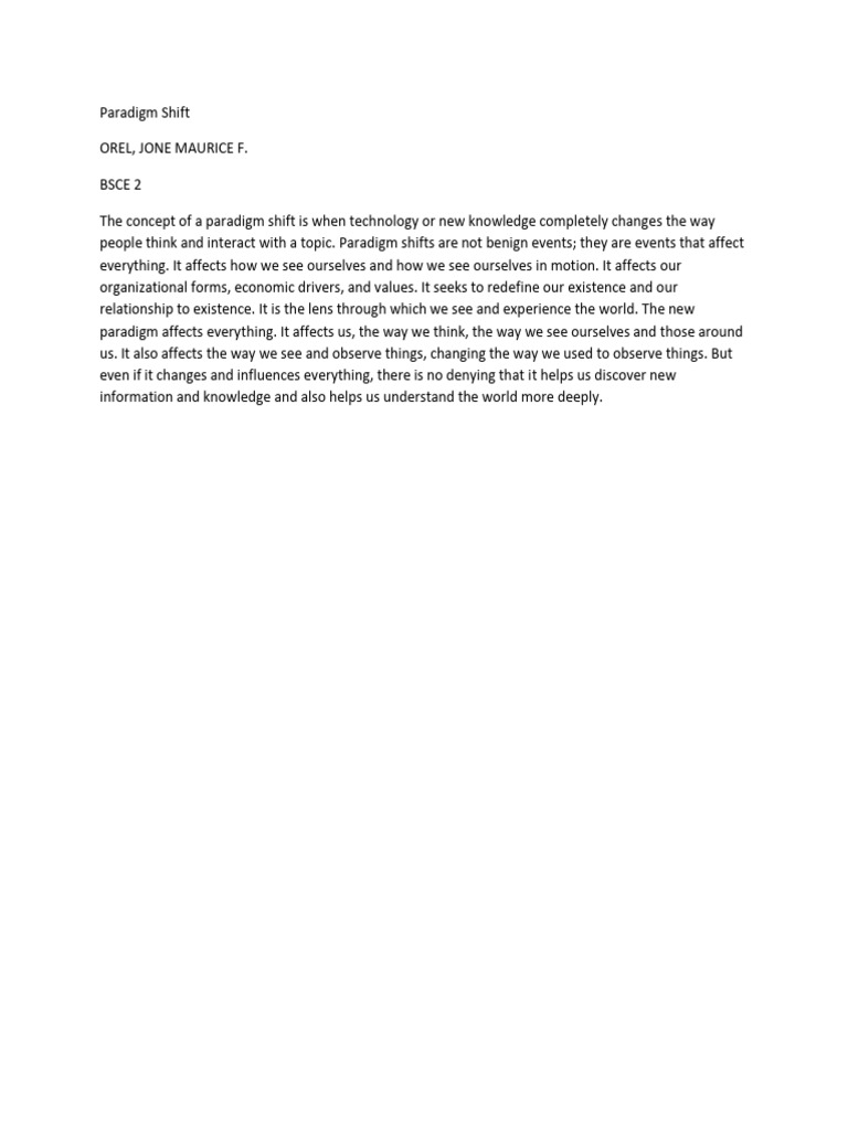Paradigm Shift | PDF