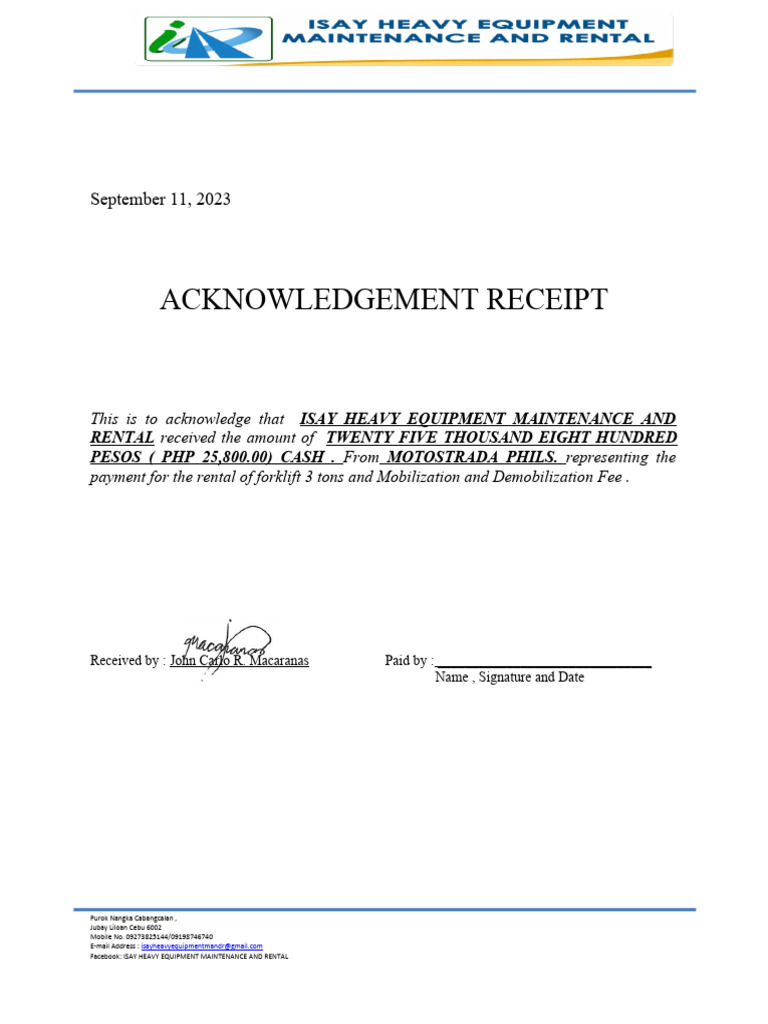 Acknowledgement 2 Forklift | PDF