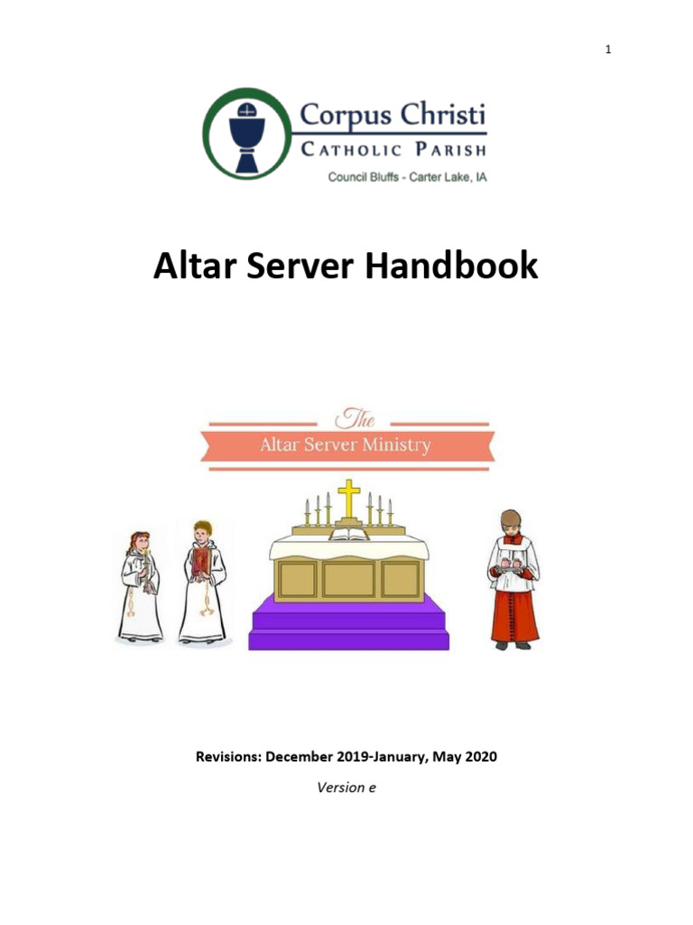 Altar Servers Training Handbook 05.18.2020 | PDF | Mass (Liturgy ...