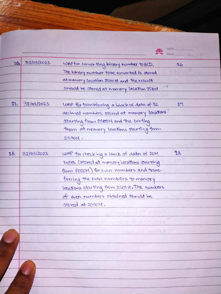Microprocessor Lab Files Experiments | PDF
