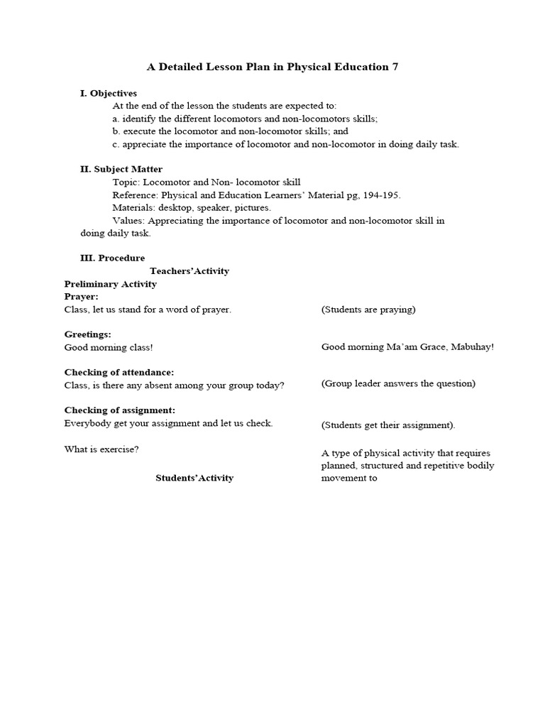 Developing Locomotor Skills in PE Class | PDF | Anatomical Terms Of Motion