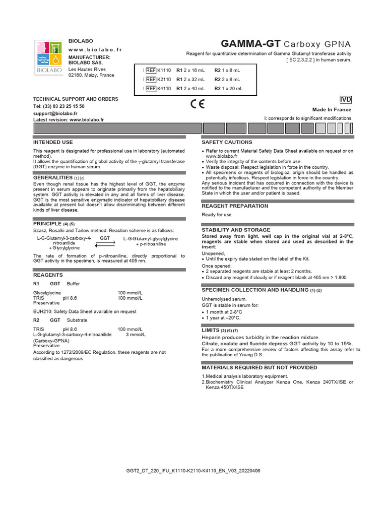 GGT en | PDF | Calibration | Medical Specialties