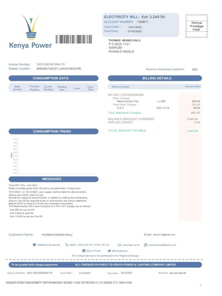 Electricity Bill PDF | PDF