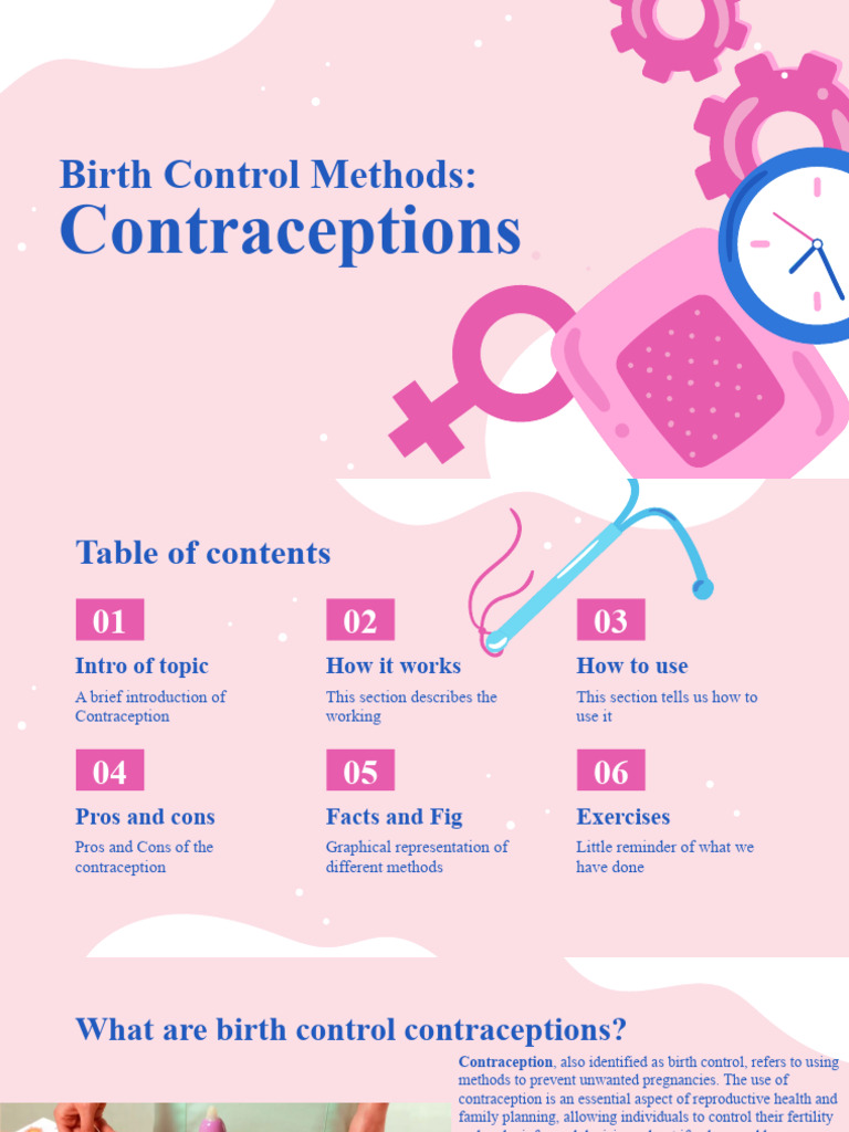 Birth Control Methods - Contraceptive Patch by Slidesgo | PDF
