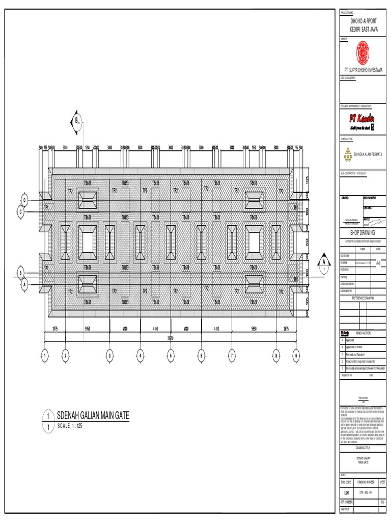 23.04.12 Shop Drawing Struktur - Main Gate | PDF | General Contractor ...