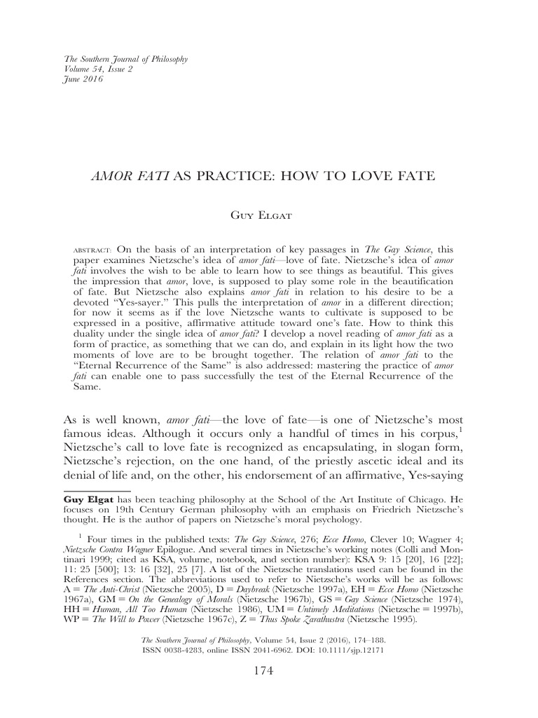 Amor Fati As Practice - How To Love Fate | PDF
