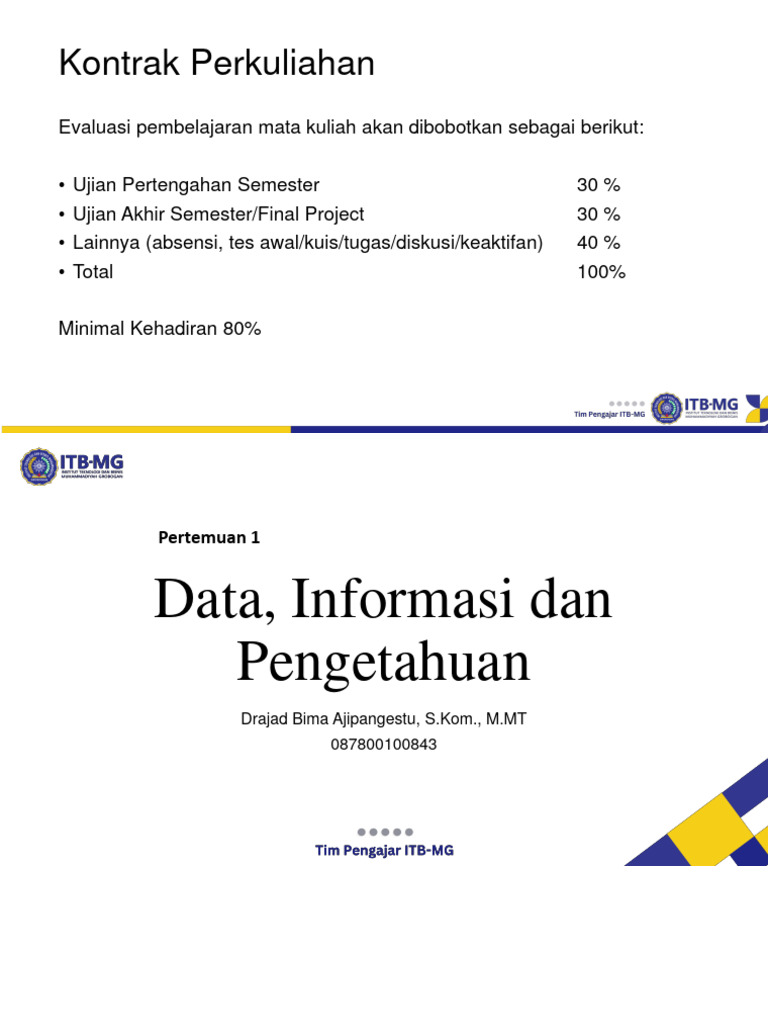 SBD 1 - Data Informasi Dan Pengetahuan | PDF | Bisnis