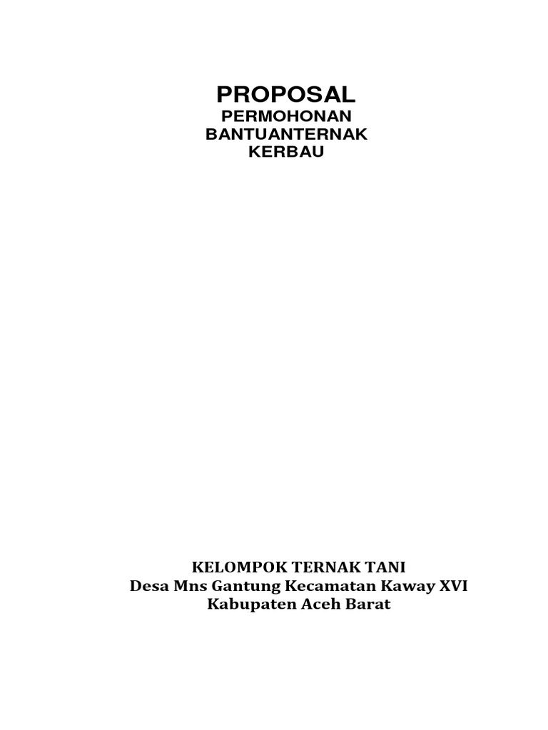 Proposal Ternak Kerbau | PDF