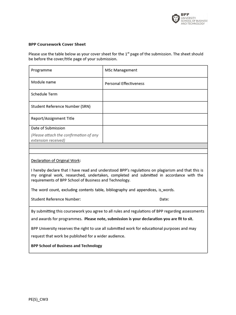 Personal Effectiveness Summative Brief CW3 | PDF