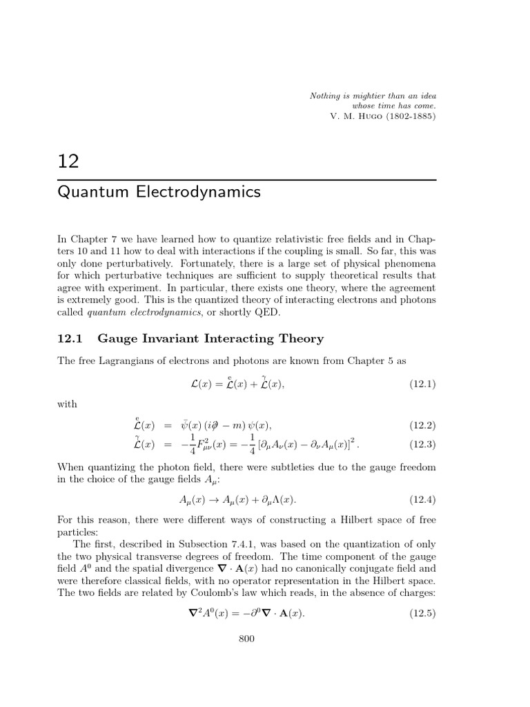 Advanced Quantum Electrodynamics | PDF
